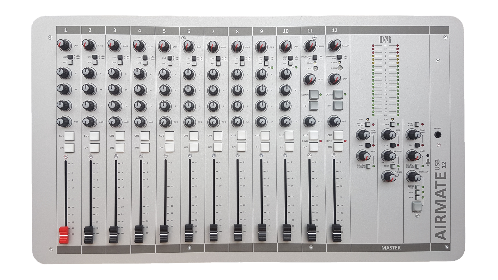 D&R Airmate – USB 12 kanaals mengpaneel (2 x POTS) - Broadcast Partners