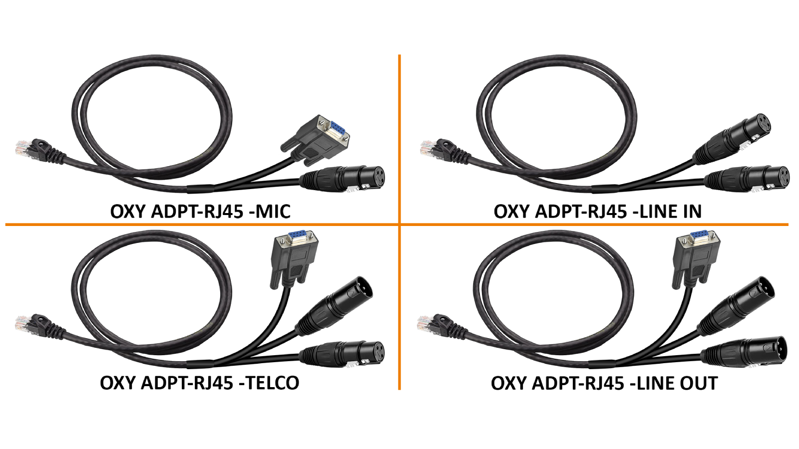 AxelTech Adapter RJ45-XLR Telco & SUB-D9 t.b.v. Oxygen 1000 & 2000 (3 ...