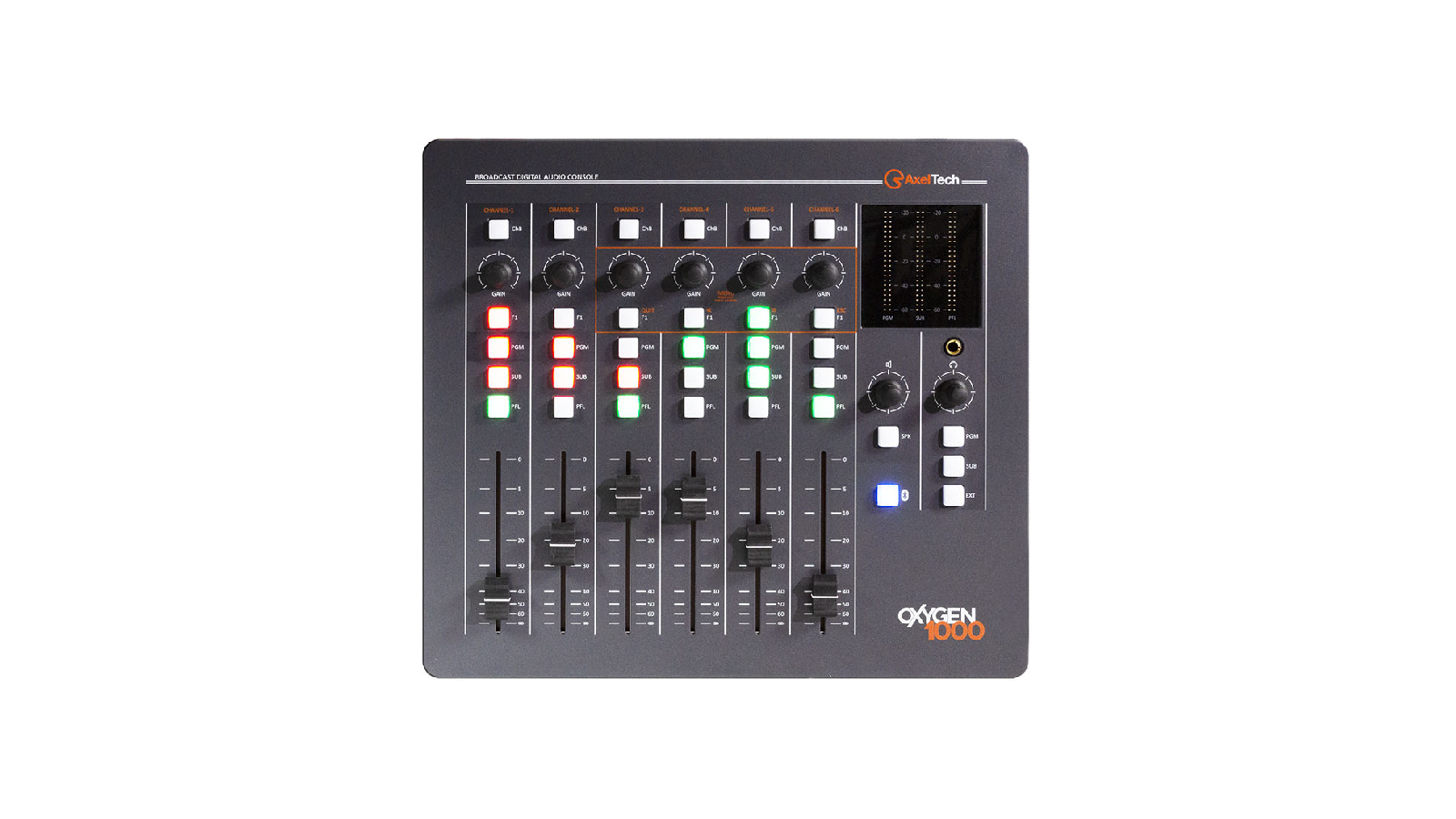 AxelTech Oxygen 1000 – 6 Fader Digitale Broadcast Mixer - Broadcast ...