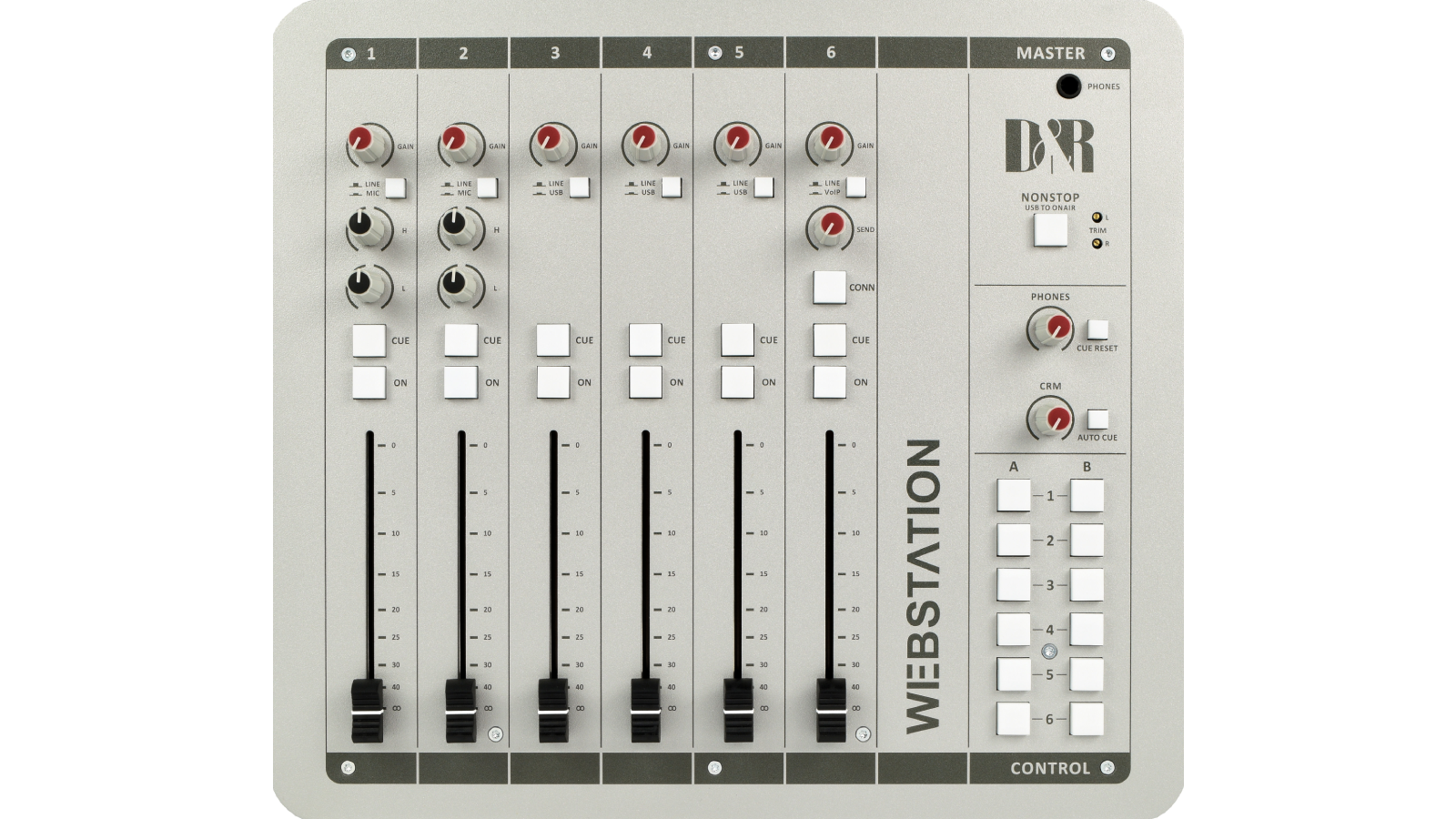 D&R Webstation – USB 6 kanaals mengpaneel - Broadcast Partners